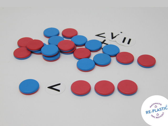 22 Wendeplättchen und Rechenzeichen