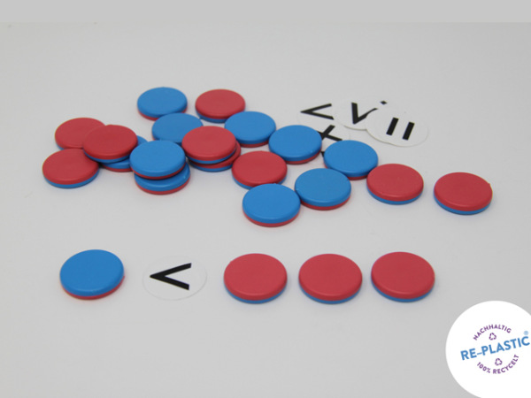 22 Wendeplättchen und Rechenzeichen