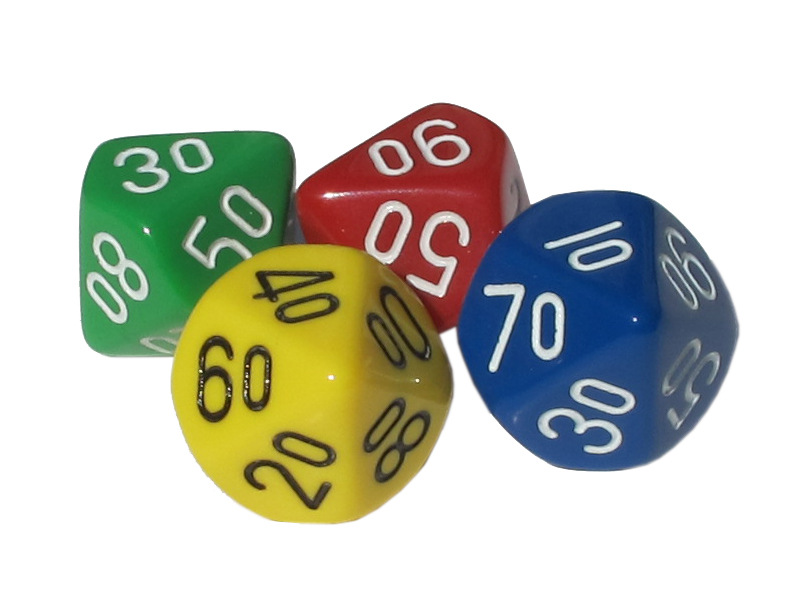 10er-Würfel mit 00-90 grün