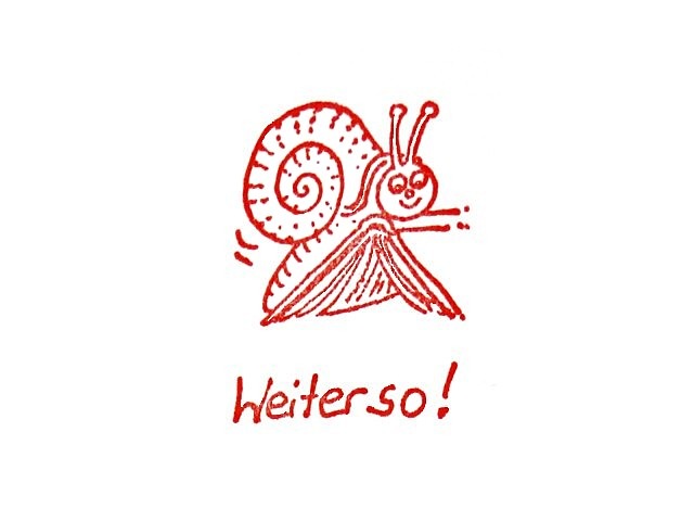 Lehrerstempel "Weiter so!" (Motiv: Schnecke)