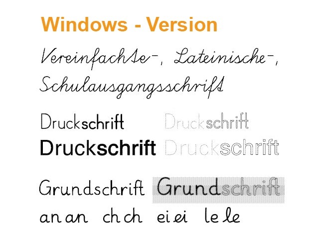 Schulschriftenpaket für die Grundschule (Windows-Version)