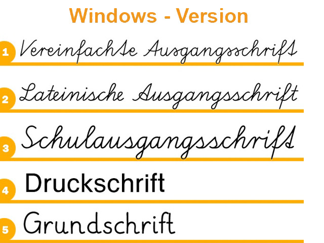 Schulschriftenpaket für die Grundschule (Windows-Version)
